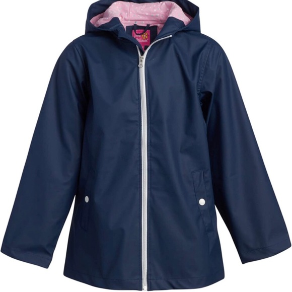 Pink Platinum | Jackets & Coats | Nwt Girls Navy Blue Hooded Rain ...